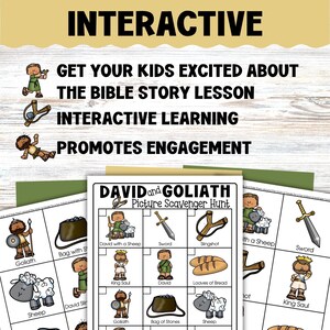 David and Goliath Bible Lesson Scavenger Hunt Activity Prek, Sunday ...