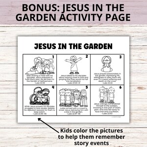 Jesus in the Garden of Gethsemane Bible Coloring Wheel Lesson for Kids ...