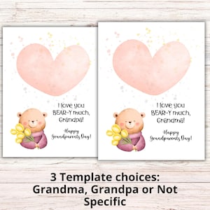 Grandparents Day Handprint Craft Printable Gift, DIY Art Keepsake Card ...