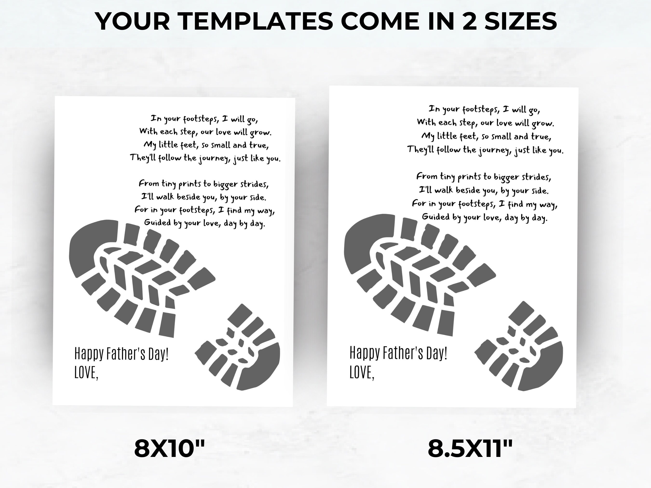 Fathers Day Footprint Craft Gift for Dad, DIY Printable Dad Keepsake ...