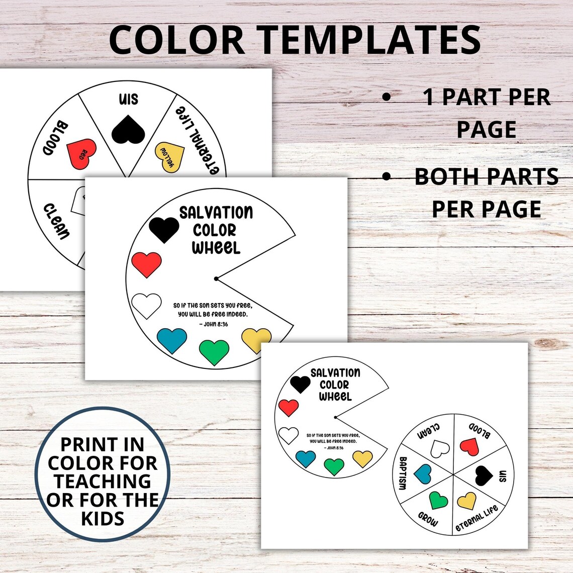 Salvation Color Gospel Bible Wheel Craft Printable Sunday - Etsy