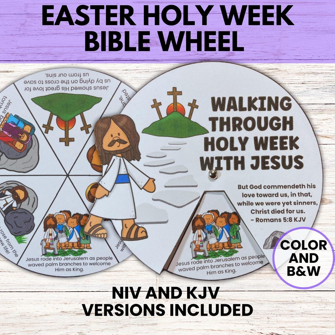 Holy Week Easter Story Bible Wheel Coloring Craft Sunday School ...