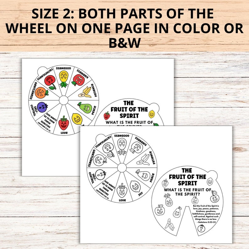 Fruit of the Spirit Bible Wheel Craft Printable, Sunday School Coloring ...