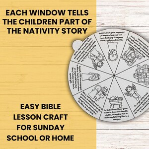 Nativity Story Christmas Bible Lesson and Coloring Bible Wheel Craft ...