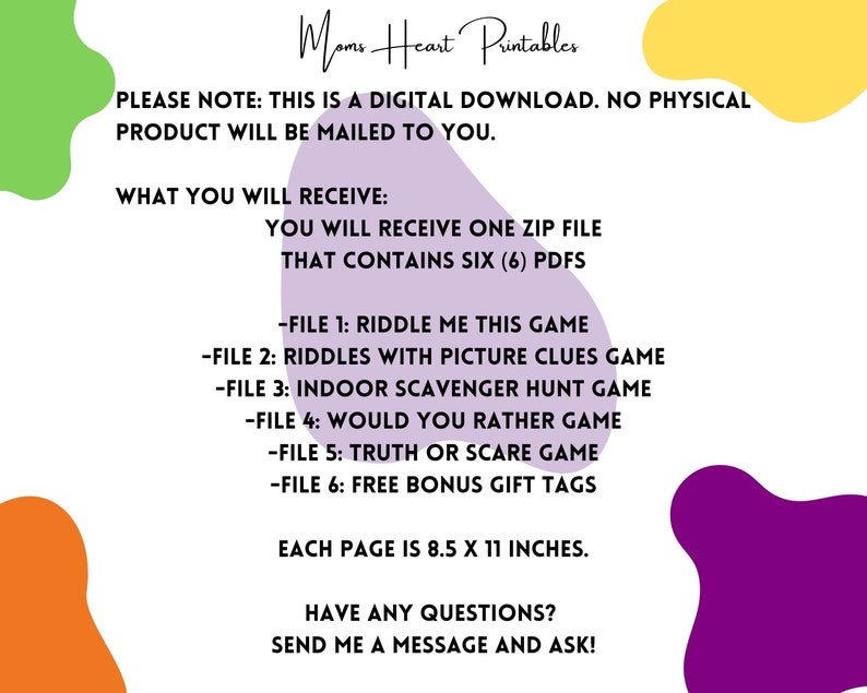 Halloween Printable Party Games for Family or Class Party, Would You ...