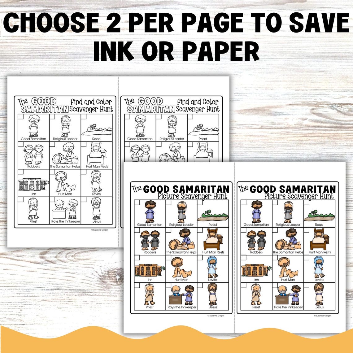 The Good Samaritan Bible Lesson Scavenger Hunt Activity Prek, Sunday ...