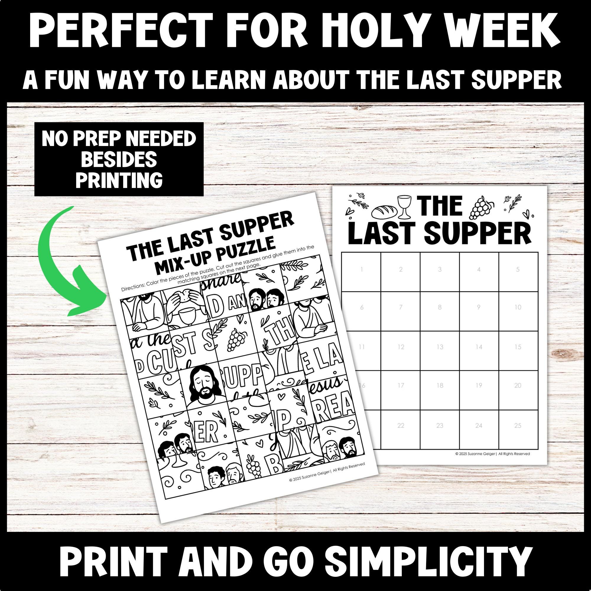 The Last Supper Coloring Bible Craft, Easter Bible Mixed-up Puzzle ...
