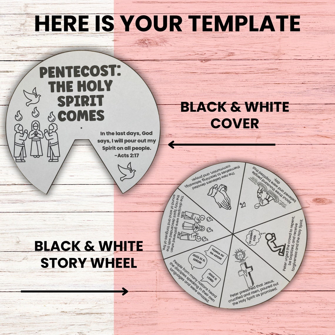 Pentecost Holy Spirit Comes Bible Wheel Craft Sunday School Lesson for ...