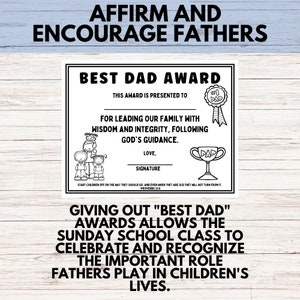 Fathers Day Best Dad Bible Awards Printable, Sunday School Kids Gift ...