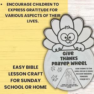 Give Thanks Thanksgiving Prayer Coloring Craft, Sunday School Bible ...