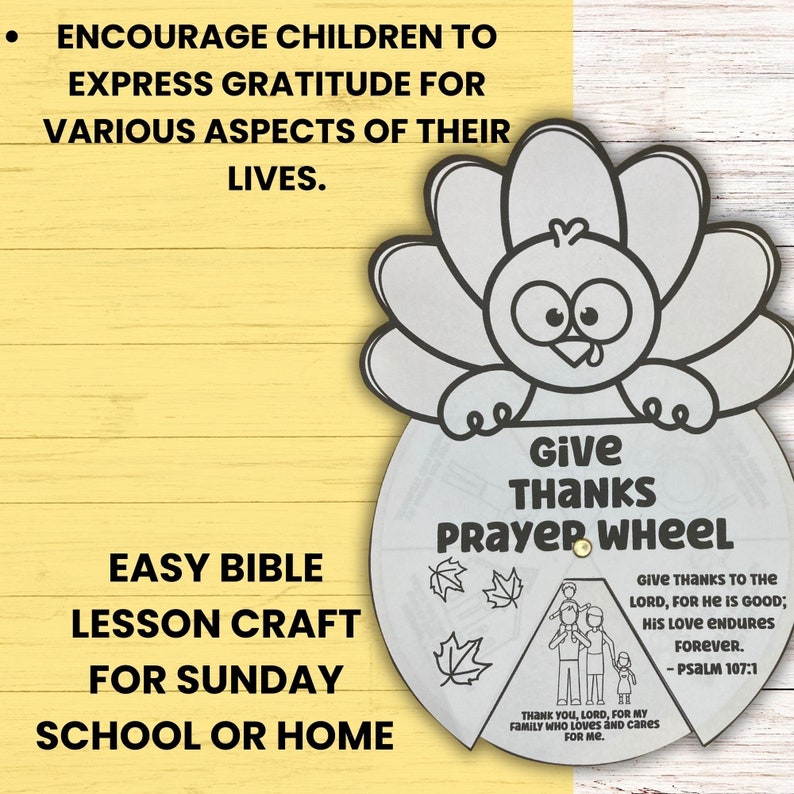 Give Thanks Thanksgiving Prayer Coloring Craft, Sunday School Bible ...