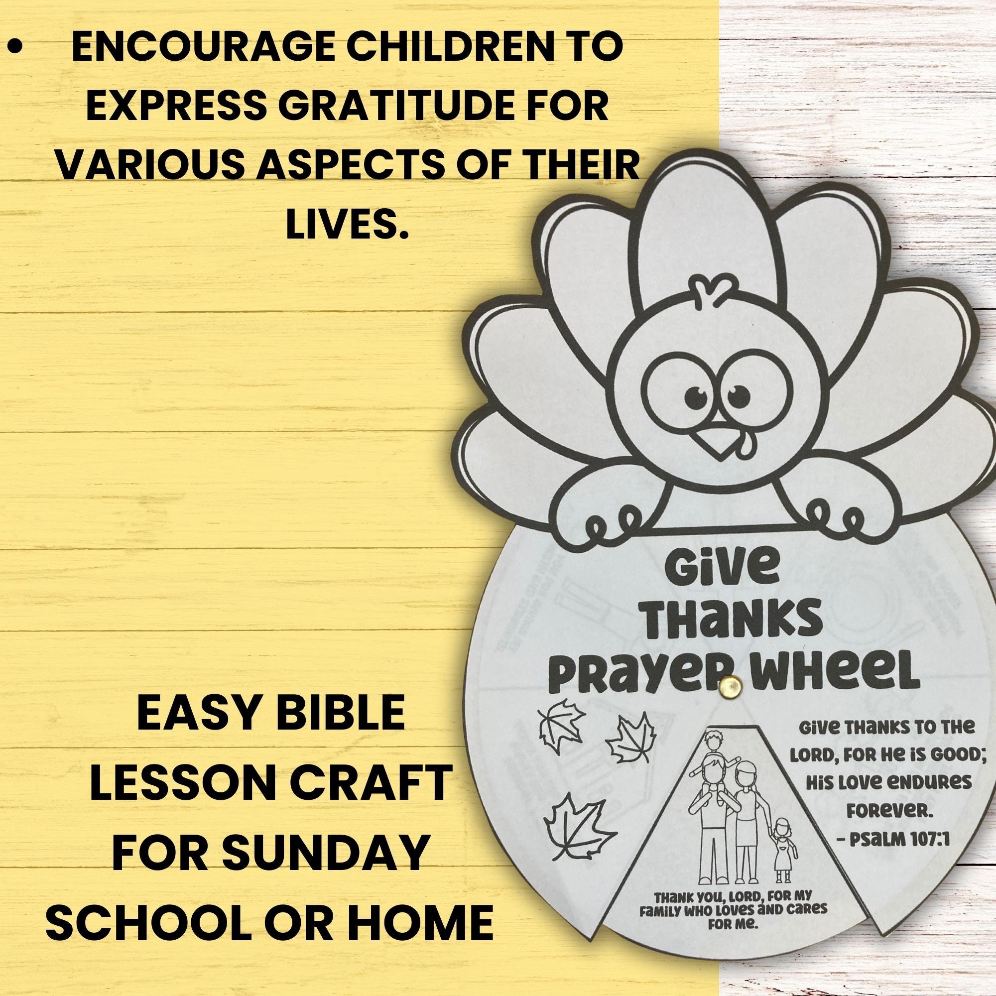 Give Thanks Thanksgiving Prayer Coloring Craft, Sunday School Bible ...