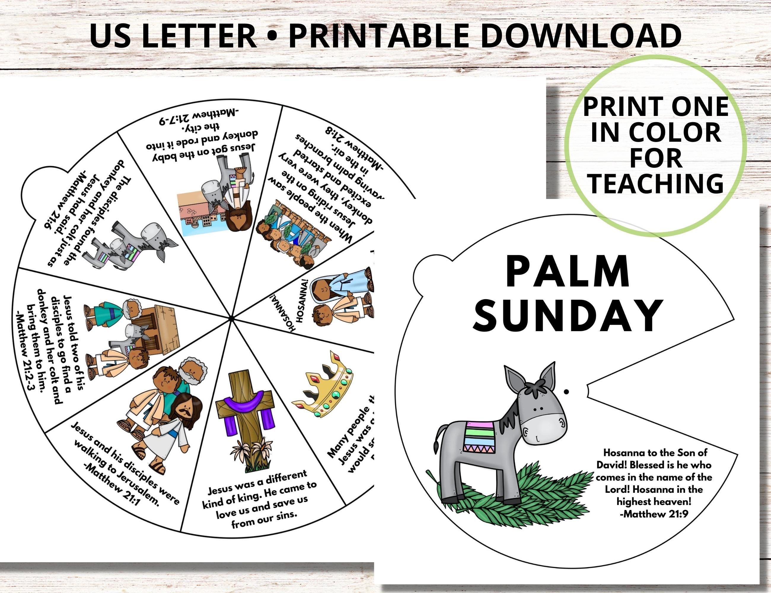 Palm Sunday Bible Craft Easter Bible Story Lesson Wheel Holy - Etsy