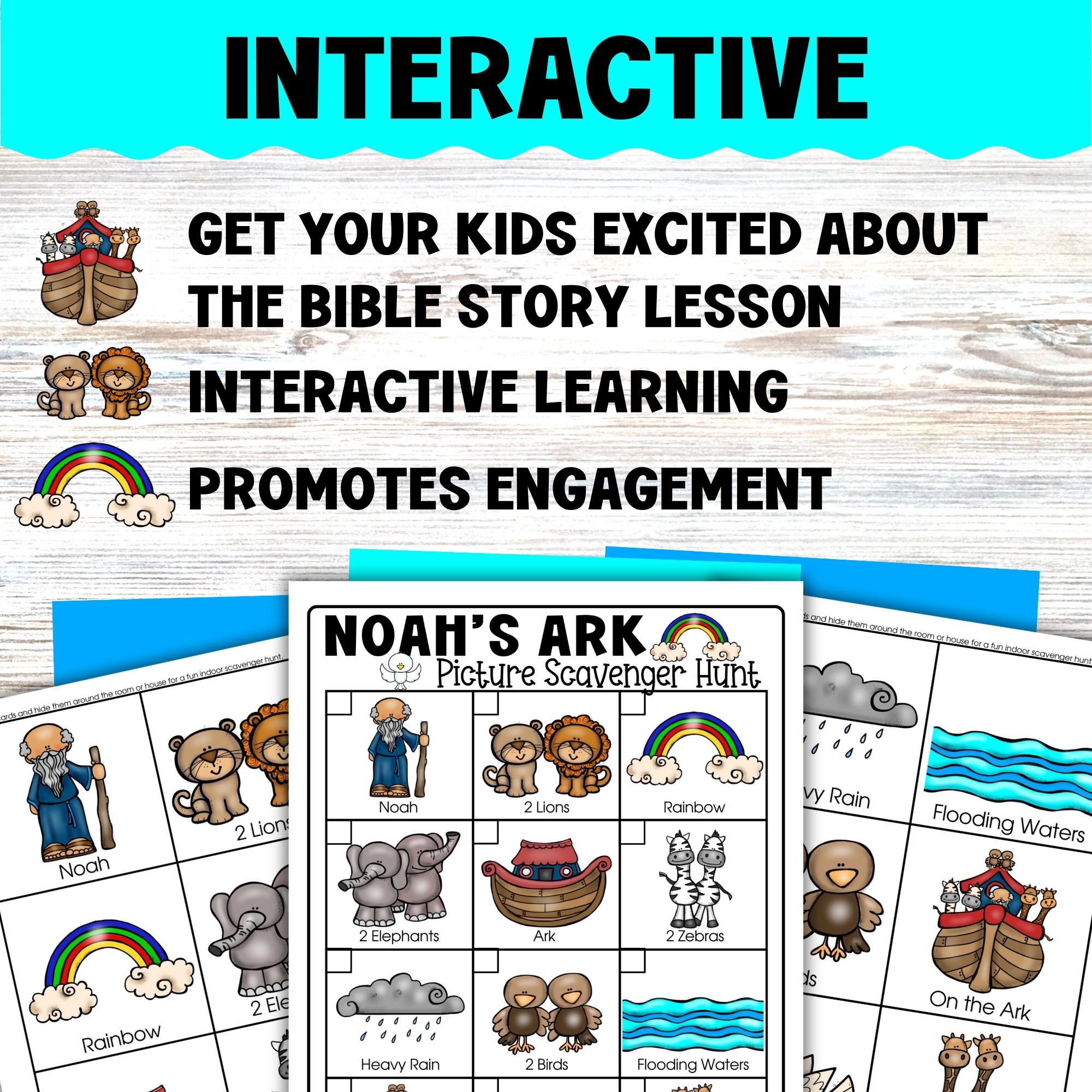 Noah's Ark Bible Lesson Scavenger Hunt Activity Prek, Sunday School ...