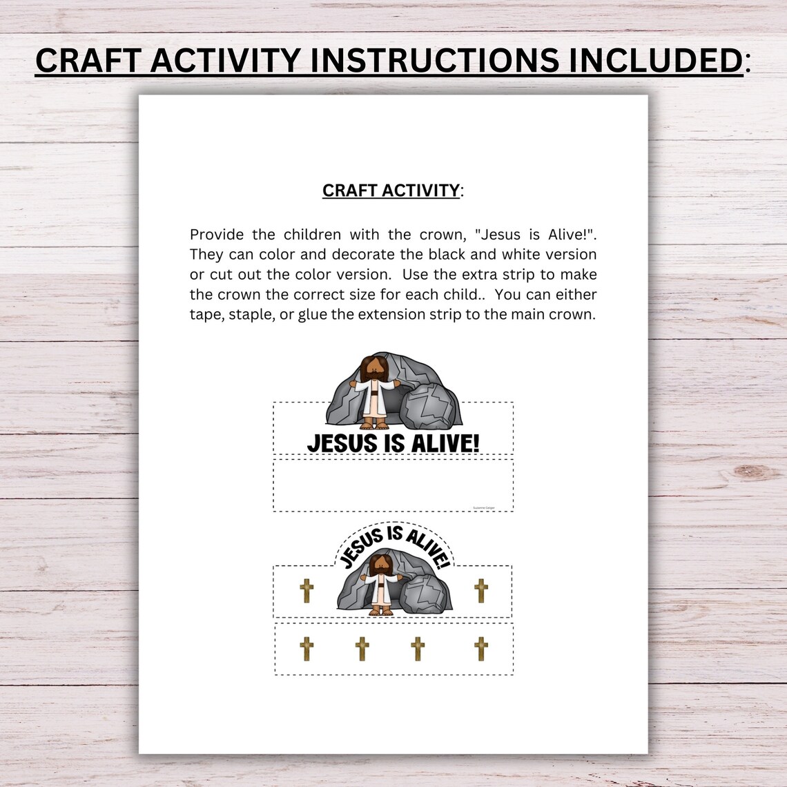 Jesus is Alive Celebration Crown Craft Activity Printable, Easter Craft ...