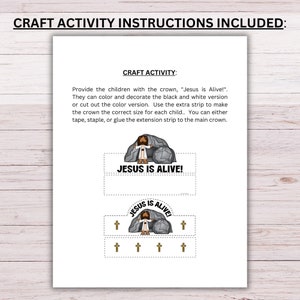 Jesus is Alive Celebration Crown Craft Activity Printable, Easter Craft ...