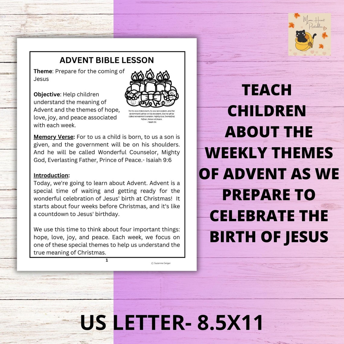 Advent Bible Lesson and Advent Wreath Coloring Christmas Craft Activity ...