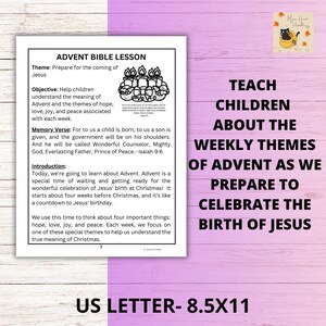 Advent Bible Lesson and Advent Wreath Coloring Christmas Craft Activity ...
