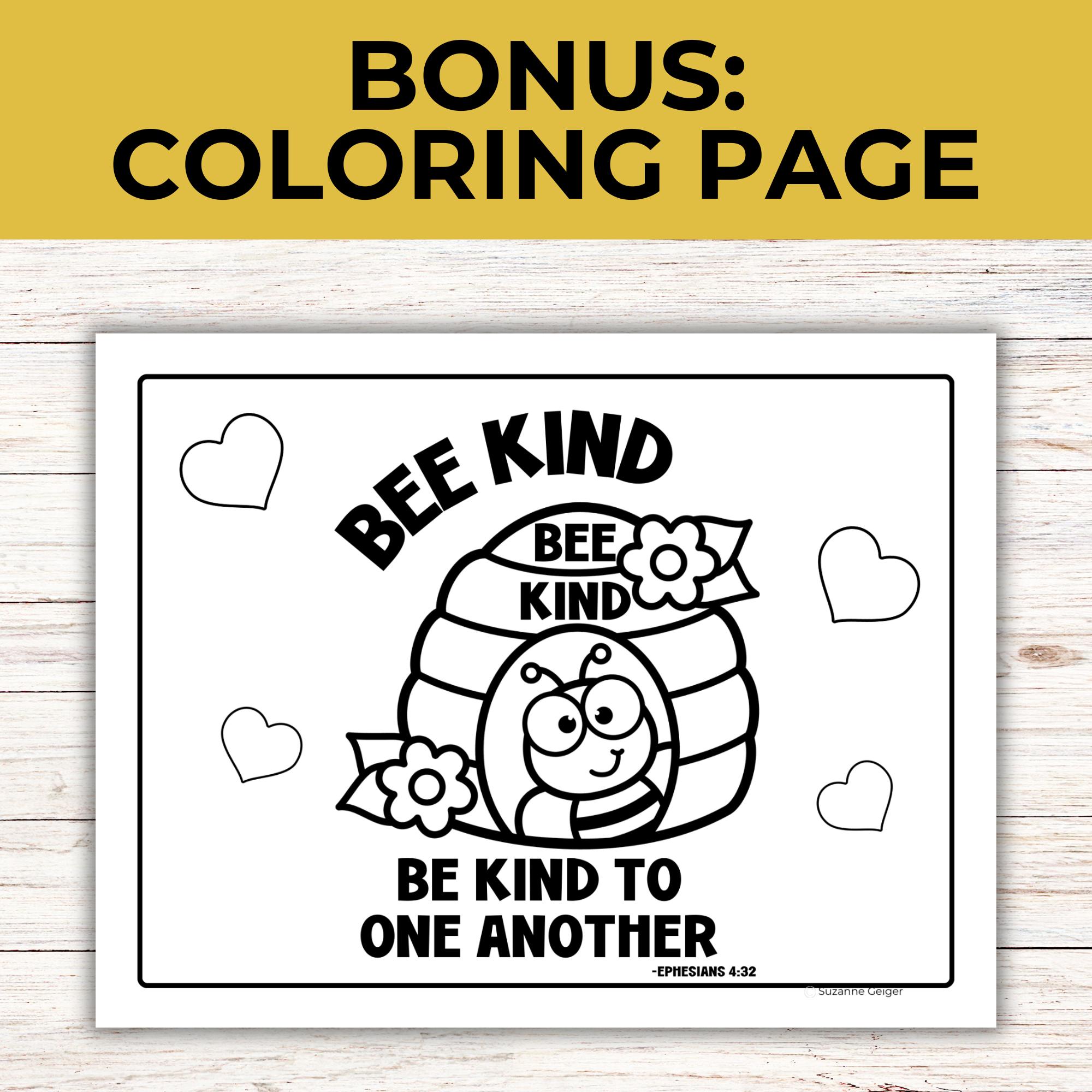 Bee Kind Bible Crown Craft Activity Printable, Ephesians 4:32 Kindness ...