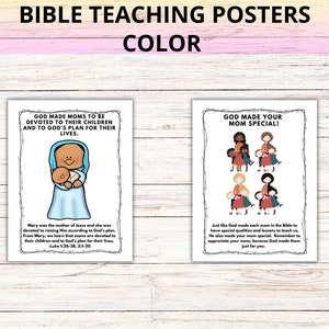 Mothers Day Bible Lesson Teaching Posters and Craft, Moms of the Bible ...