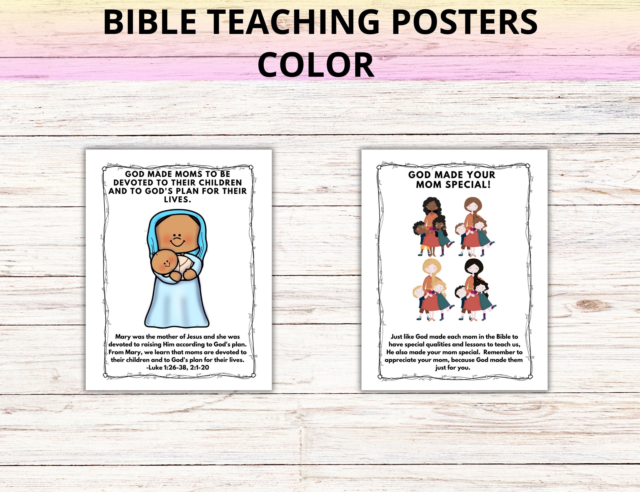 Mothers Day Bible Lesson Teaching Posters and Craft, Moms of the Bible ...