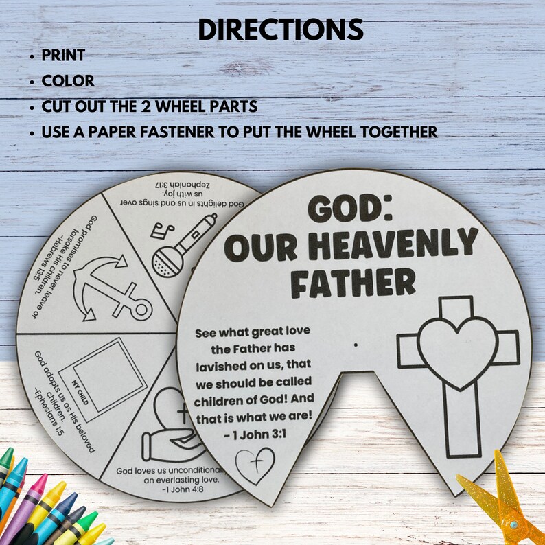 God Our Heavenly Father Bible Wheel Craft Lesson, Fathers Day Bible ...
