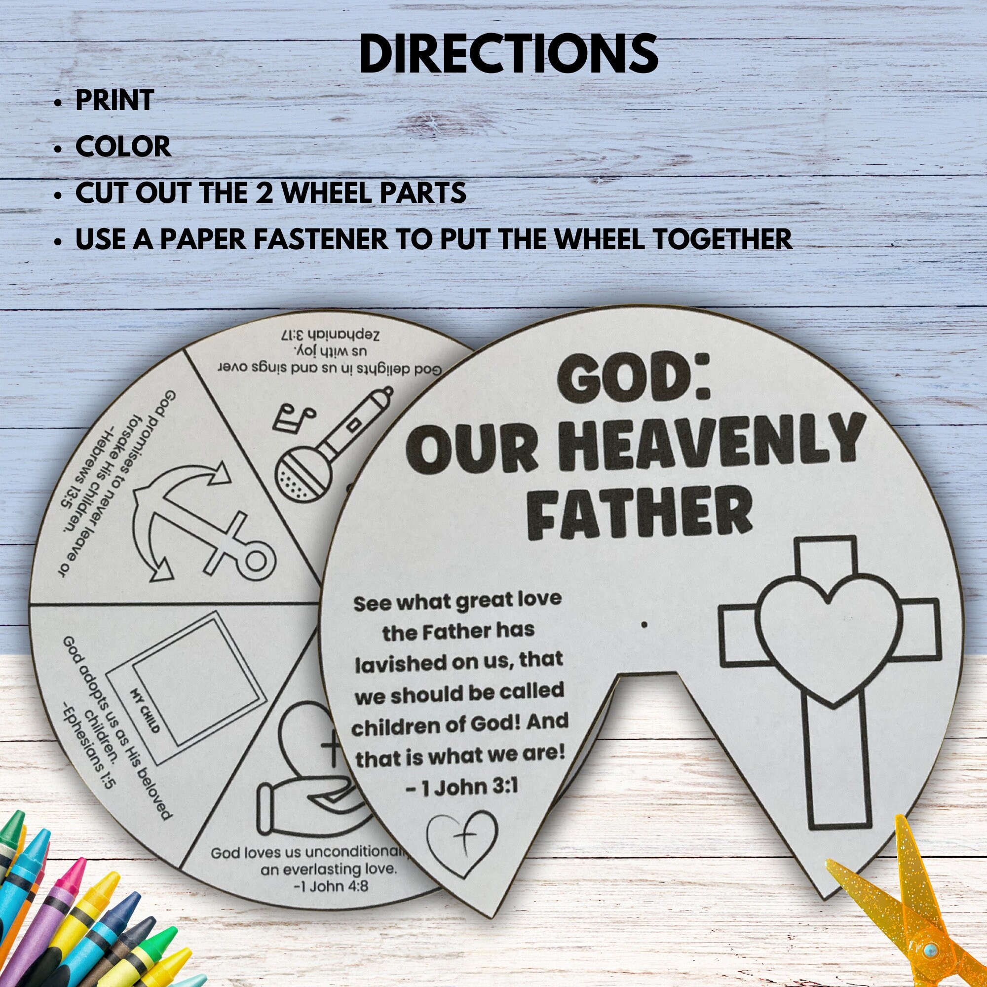 God Our Heavenly Father Bible Wheel Craft Lesson, Fathers Day Bible ...