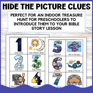 Days of Creation Bible Story Lesson Scavenger Hunt Activity Prek ...