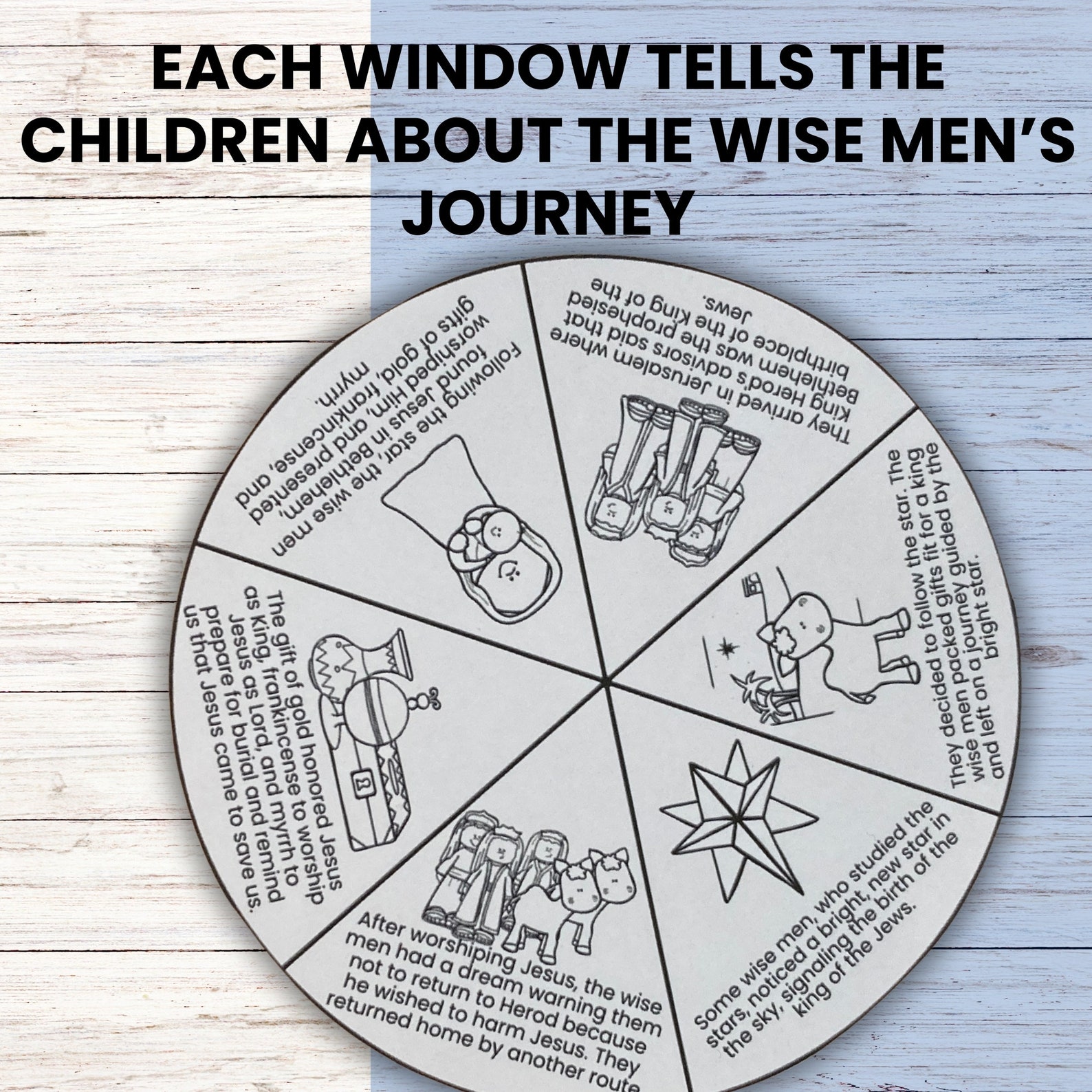 Epiphany Activity Following the Star Coloring Wheel Craft Printable for ...