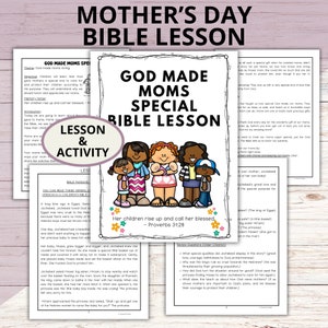 Mothers Day Bible Lesson and Craft Bundle, Sunday School Mothers Day ...