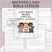 Mothers Day Bible Lesson and Craft Bundle, Sunday School Mothers Day ...