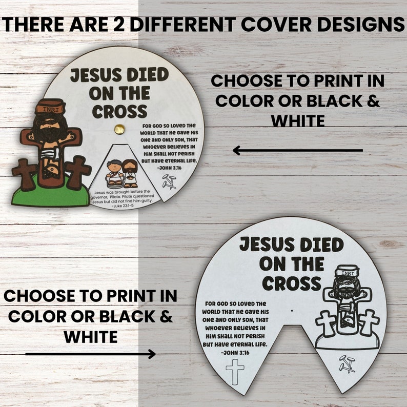 Jesus Died on the Cross Good Friday Bible Coloring Wheel Craft for Kids ...