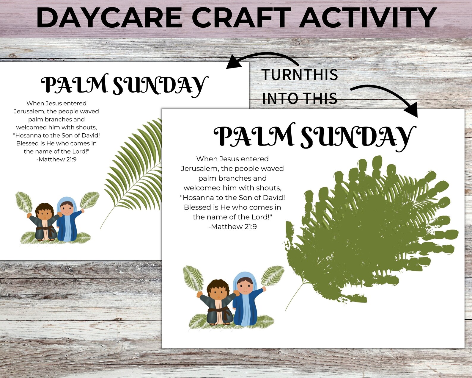 Triumphal Entry Palm Sunday Handprint Craft, Easter Sunday School ...