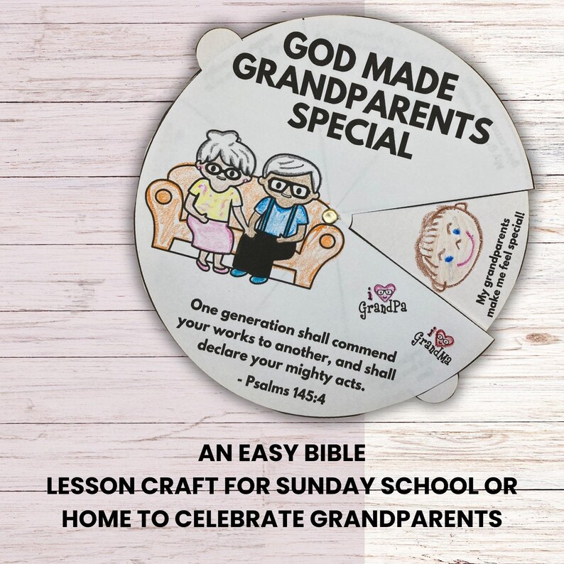 Grandparents Are Special Bible Wheel Printable, Sunday School Craft for ...