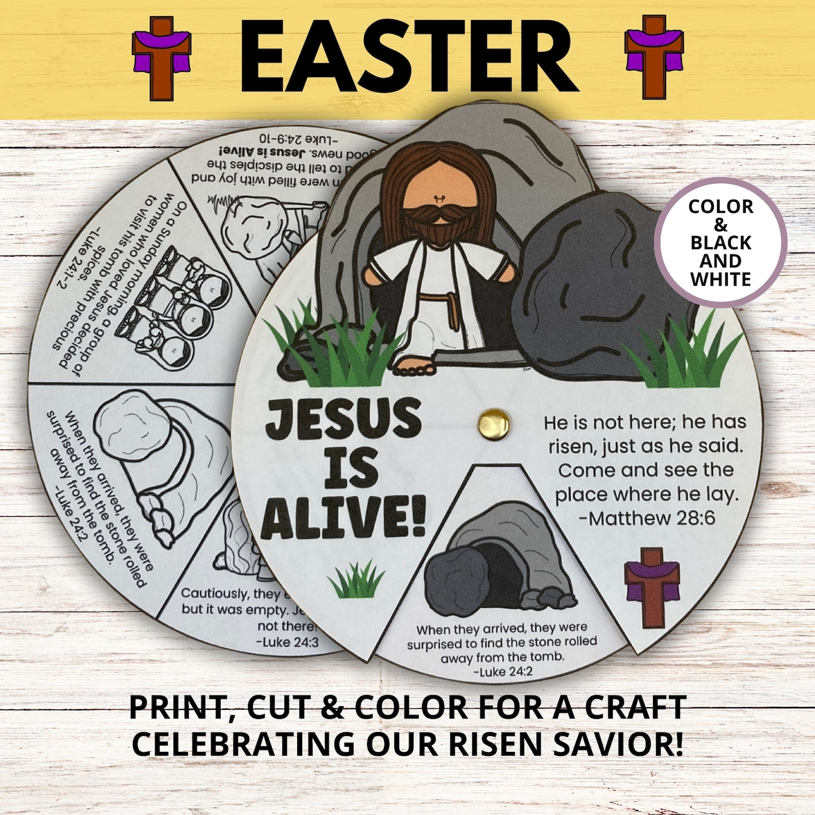Jesus is Alive Easter Sunday Bible Story Craft Bundle, Easter Sunday ...