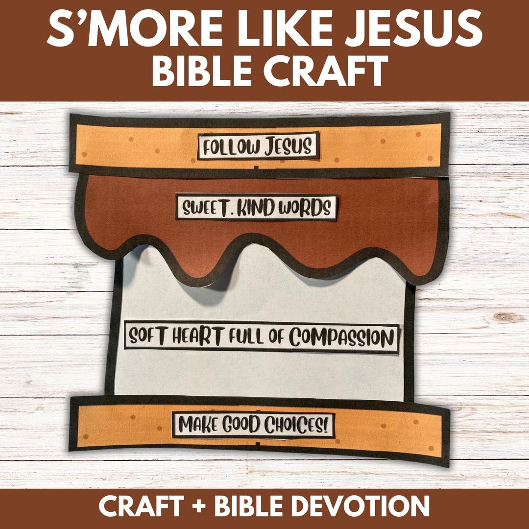 Summer VBS Bible Craft Activity Printable, S'more Like Jesus Summer ...