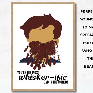 Fathers Day Handprint Craft Art Printable, DIY Keepsake Beard Lover Dad ...