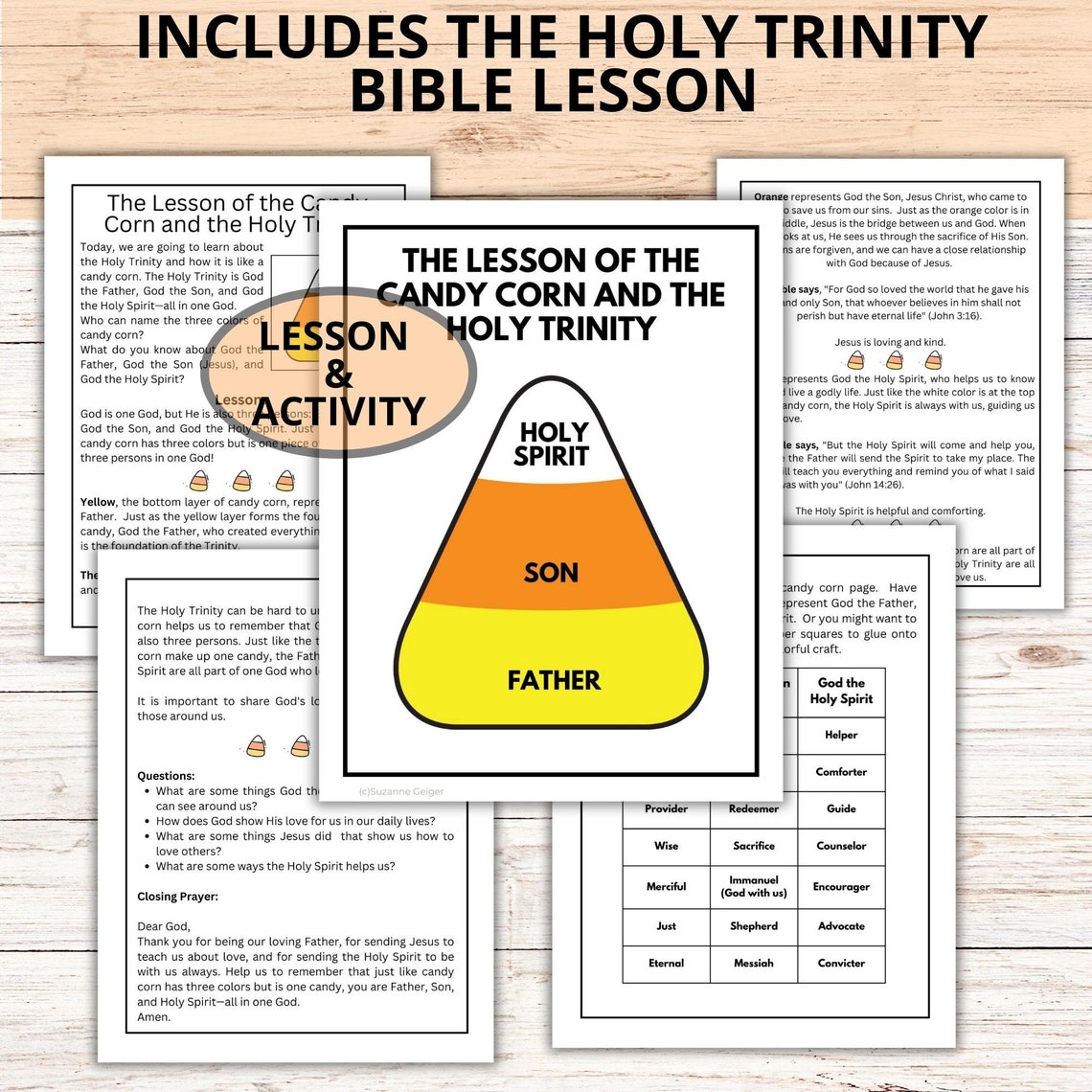 Holy Trinity Bible Coloring Wheel and Lesson for Kids, Candy Corn ...