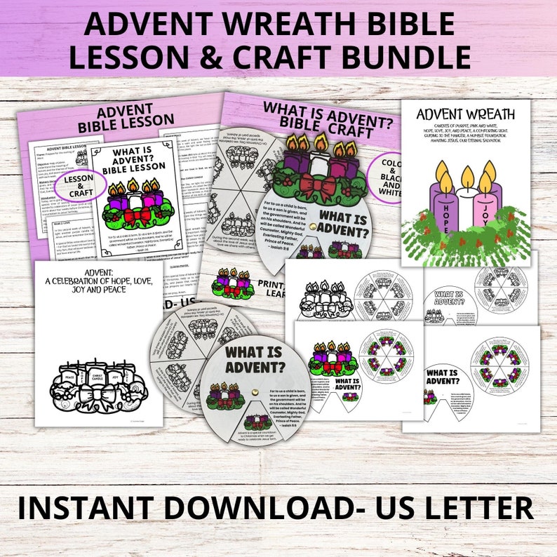 Advent Wreath Bible Lesson and Advent Coloring Bible Wheel Christmas ...