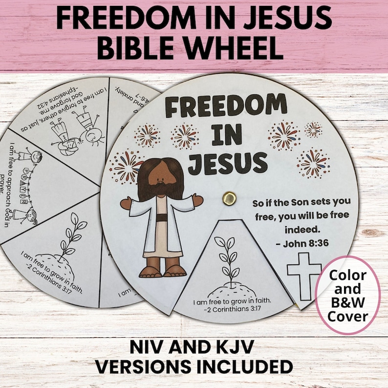 July 4th Bible Wheel Craft Lesson, Freedom in Jesus 4th of July Bible ...