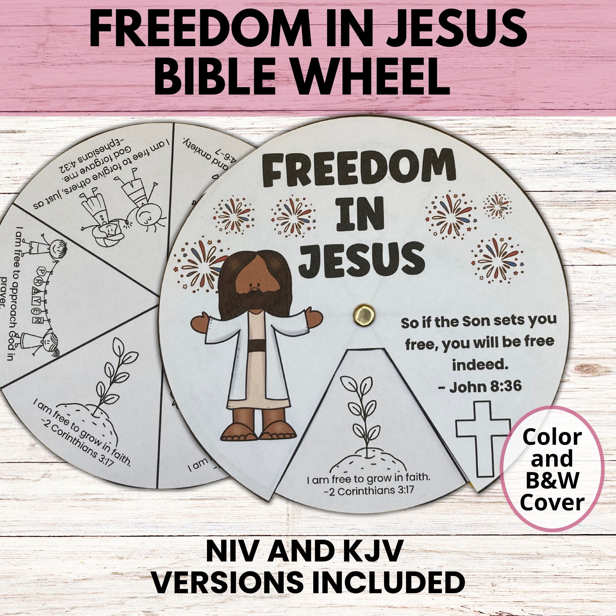 July 4th Bible Wheel Craft Lesson, Freedom in Jesus 4th of July Bible ...