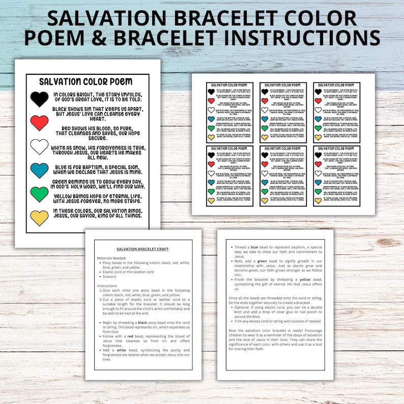 Salvation Bible Lesson and Activities Printable, Color Gospel Bible ...