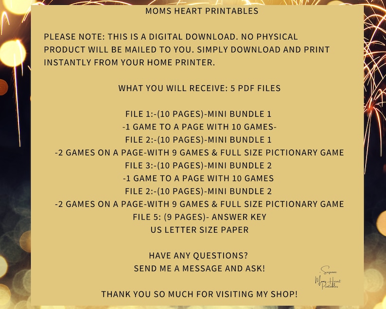 Printable New Years Eve Games for Families, New Years Games for Teens ...
