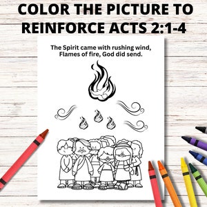 Pentecost Sunday Craft Coloring Pages Acts 2 Bible Story Craft, Holy ...