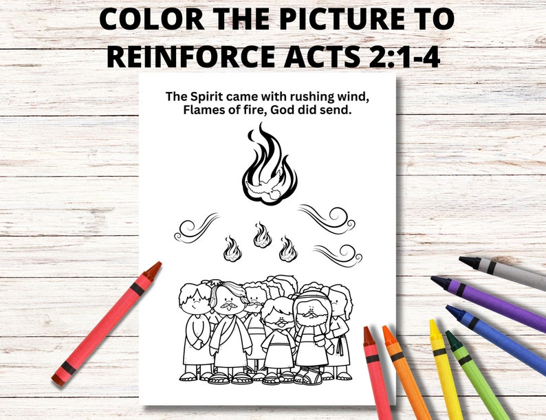 Pentecost Sunday Craft Coloring Pages Acts 2 Bible Story Craft, Holy ...