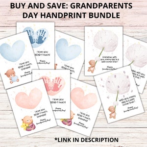 Grandparents Day Handprint Craft Printable Gift, DIY Art Keepsake Card ...