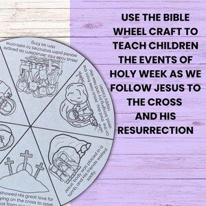 Holy Week Easter Story Bible Wheel Coloring Craft Sunday School ...