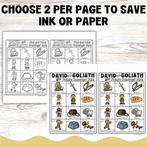 David and Goliath Bible Lesson Scavenger Hunt Activity Prek, Sunday ...