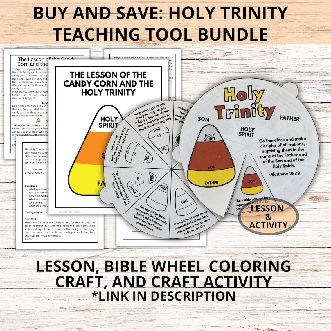 Holy Trinity Bible Lesson for Kids, Candy Corn Printable Sunday School ...