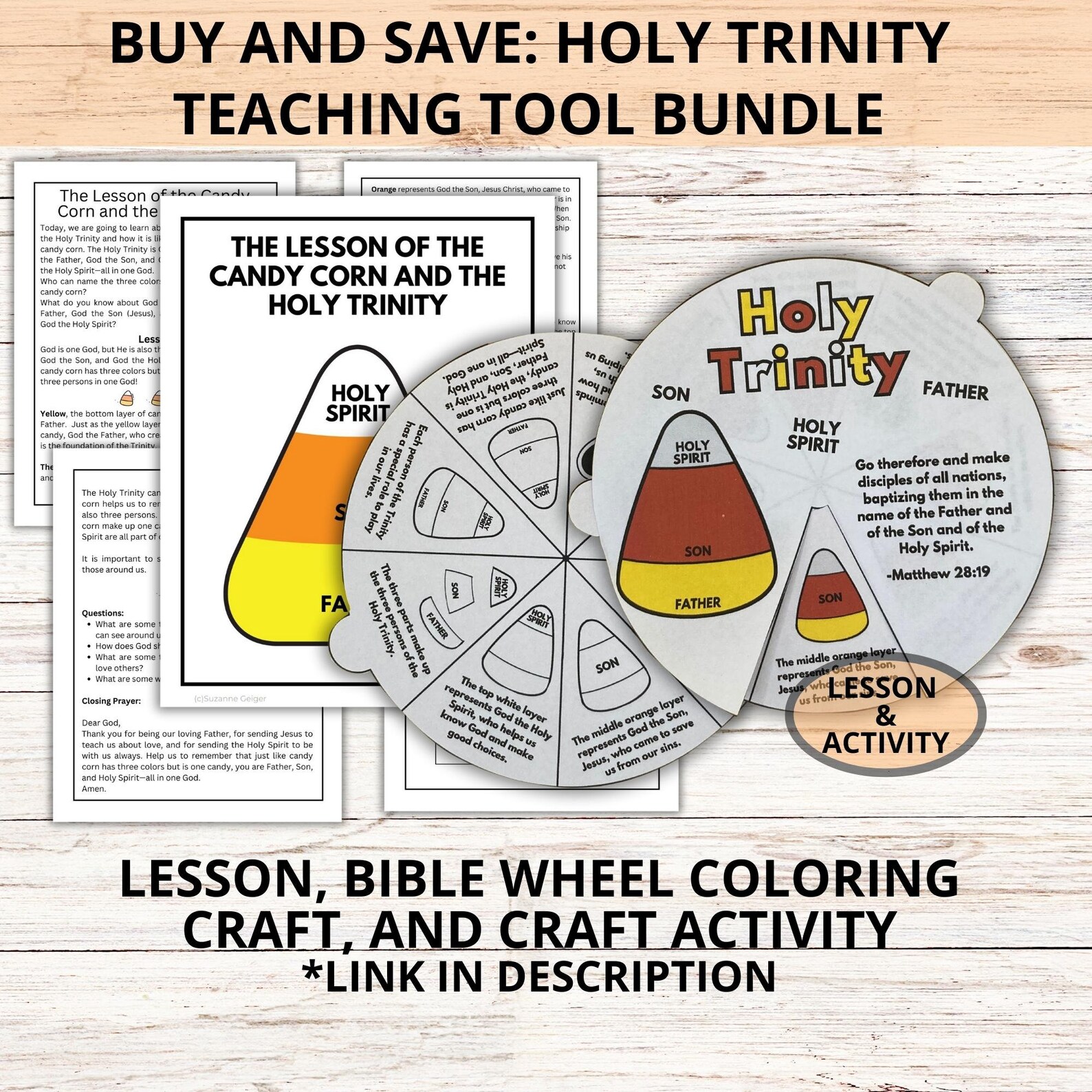 Holy Trinity Bible Lesson for Kids, Candy Corn Printable Sunday School ...